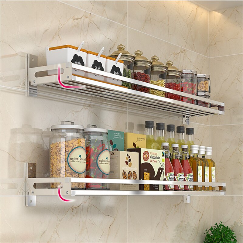 Kitchen Wall-Mounted Storage Shelf Rack Hanging Ho... – Grandado