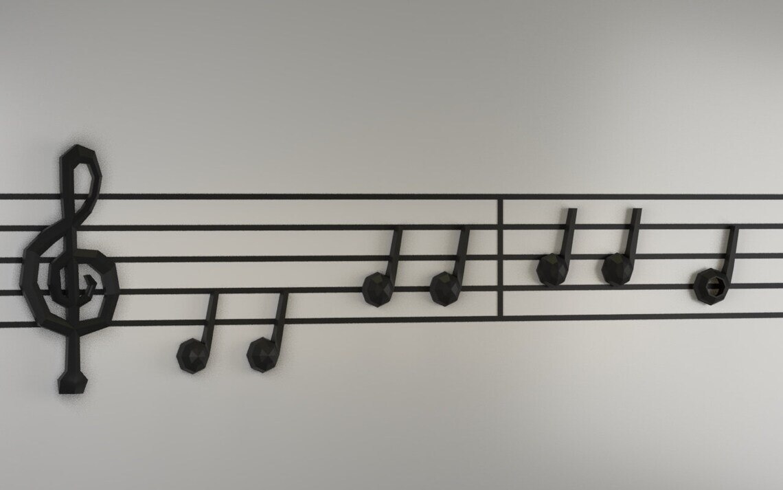 DIY Papercraft 3D Musical Notes Niedrigen Poly Pap... – Grandado