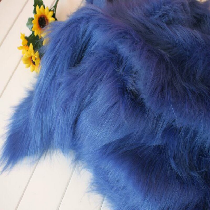 9cm Royal Blue plush fur fabric for Cosplay counte... – Grandado