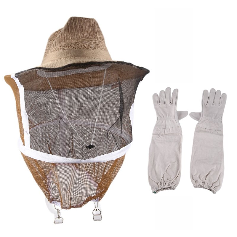 2 in 1 Beekeeper Protective Hat and Veil with Glov... – Vicedeal