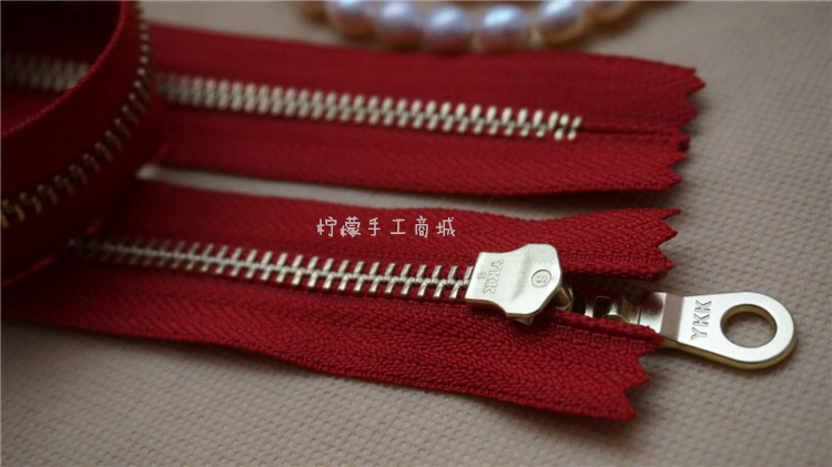 YKK5 Metalen Goud Koper Gesloten Rits 15-50Cm Rode... – Grandado