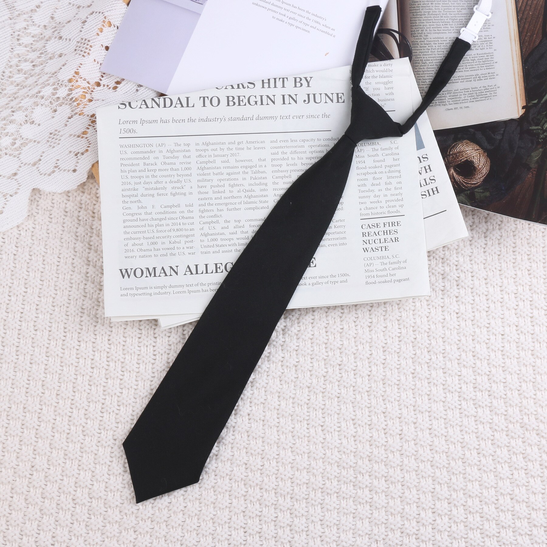 Lazy JK Ties Women Striped Linen Neck Tie Girls Ja... – Vicedeal