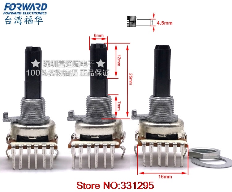1 STKS Import RK16K124 volume dual 6-pin potentiom... – Vicedeal
