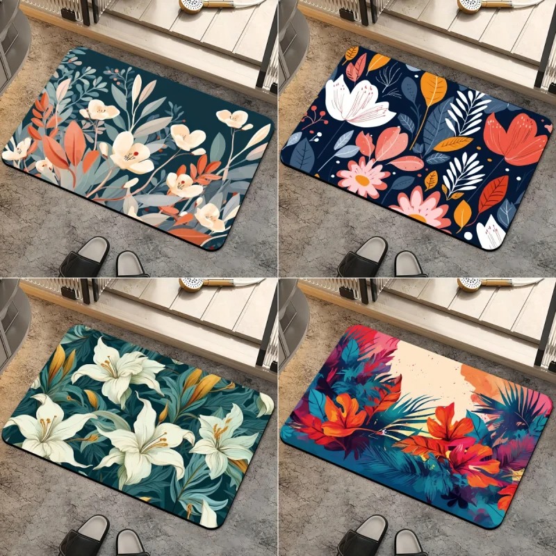 Colorful Flower Print Door Front Mat Decoration Ho... – Vicedeal