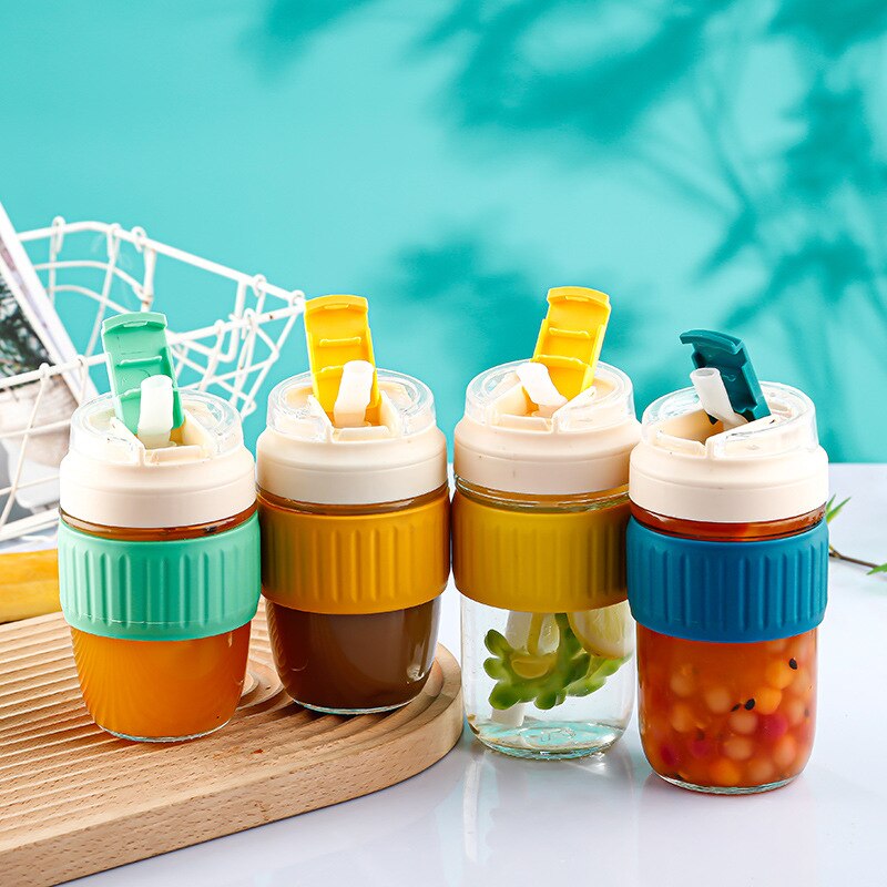 Coffee Travel Mug with Lid Portable Glass Mug Ther... – Grandado