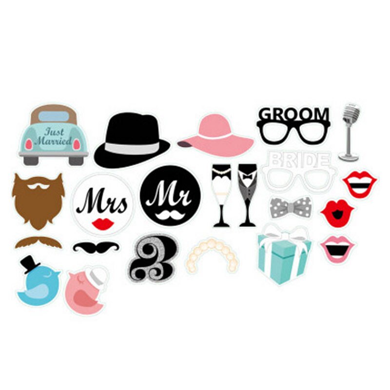 1Set Booth Props Photo Props Stick Birthday Mask D... – Grandado