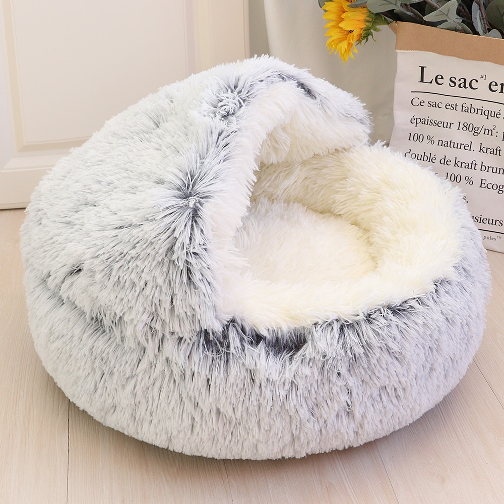 Pluche Hond Kat Bed Huis Warm Ronde Kat Kitten Bed... – Vicedeal