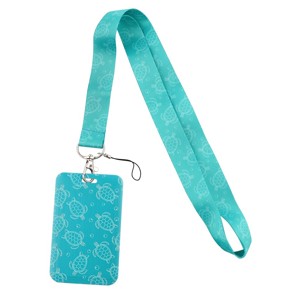 LX933 Blue Ocean Turtles Lanyard ID Card Badge Hol... – Grandado