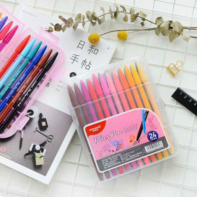 Korea MONAMI 3000 Color Gel Pen Watercolor Pen 12 ... – Grandado