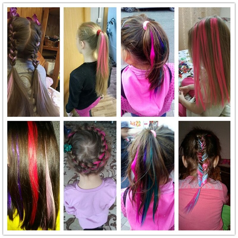 Dream ice's Clip-in One Piece colorful rainbow hai... – Vicedeal