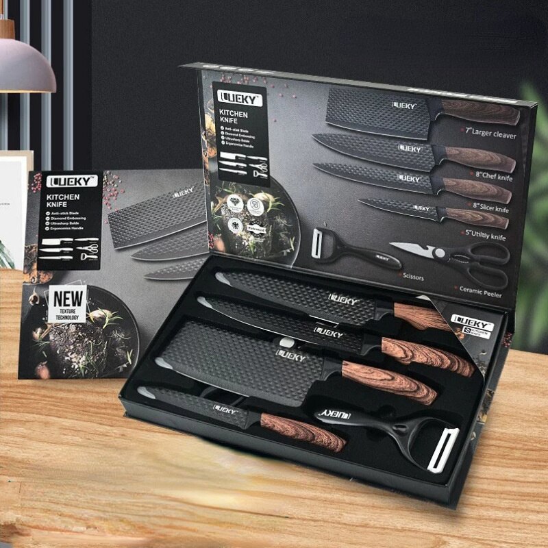 6-piece Set Kitchen Knife Set Double-layer Stainle... – Vicedeal