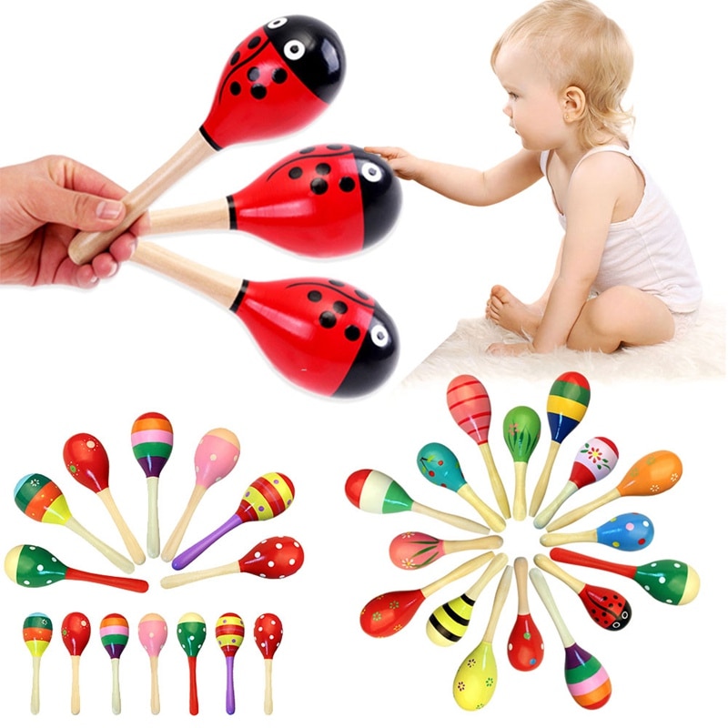 1pcs Colorful Wooden Maracas Baby Child Musical In... – Vicedeal