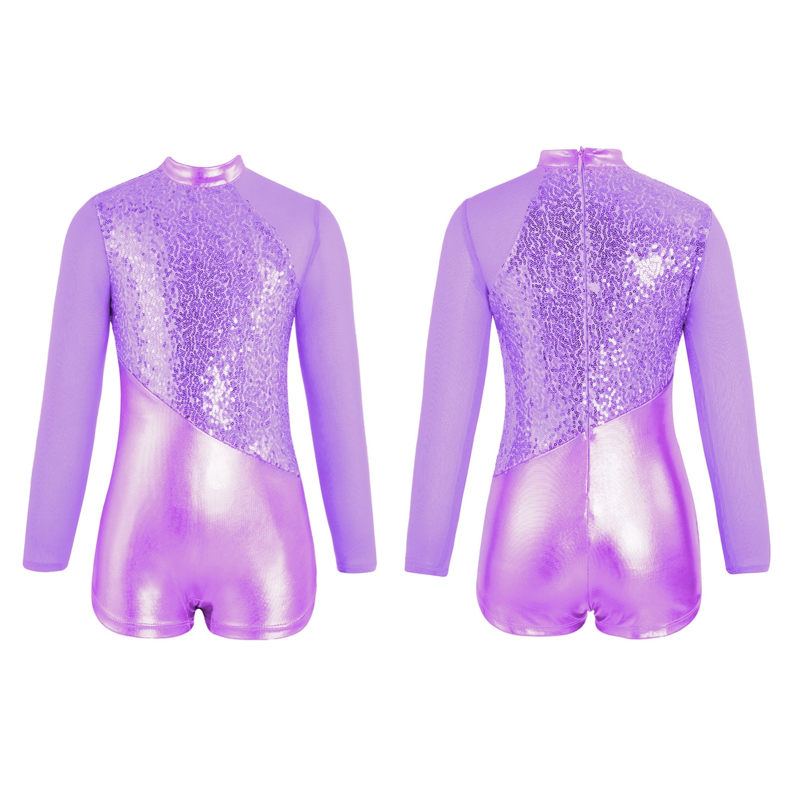 Sequins Latin Ballet Jazz Costume Girls Shiny Tull... – Vicedeal