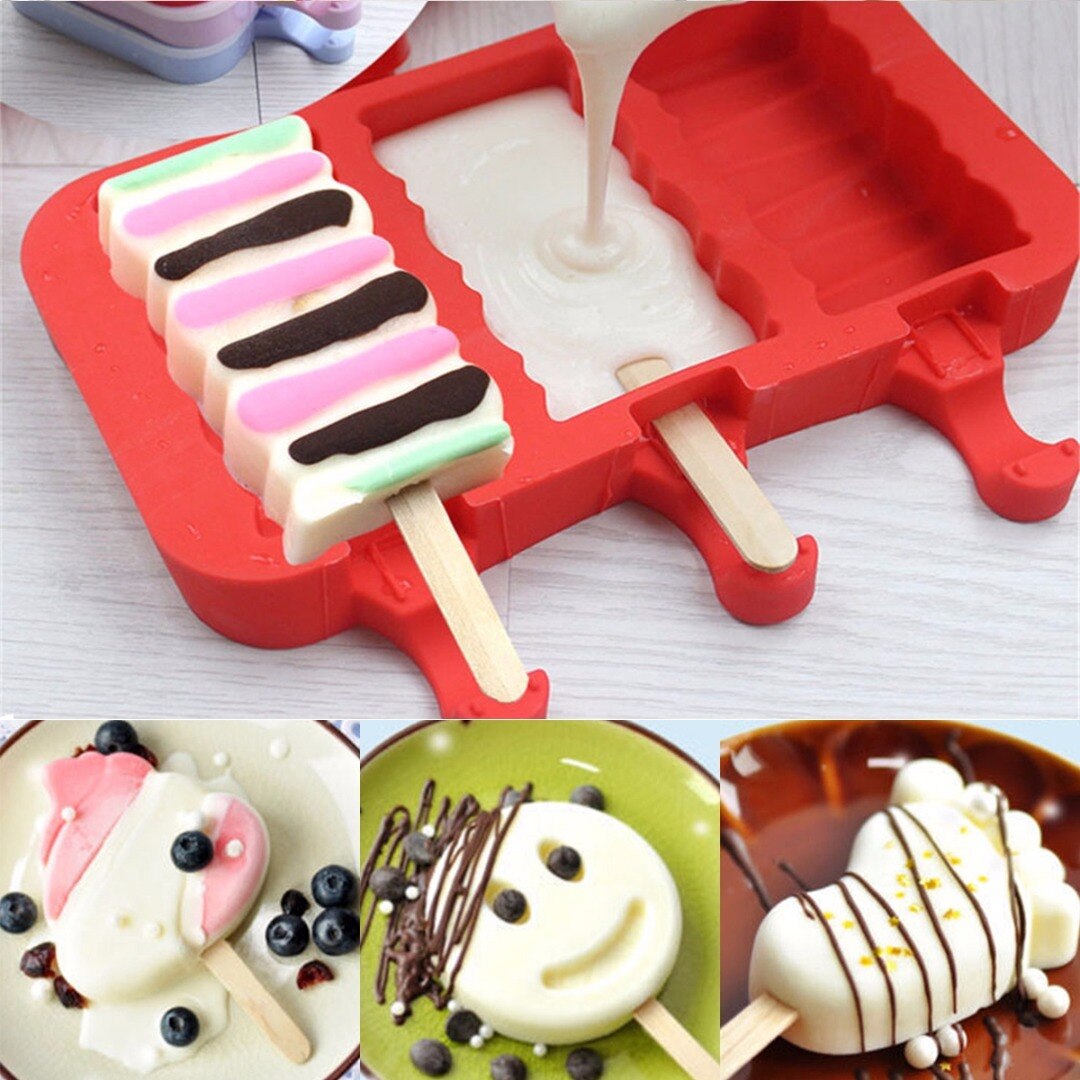Ice Cream Mould Frozen Pan Ice Pop Mold Tray W/ 20... – Grandado