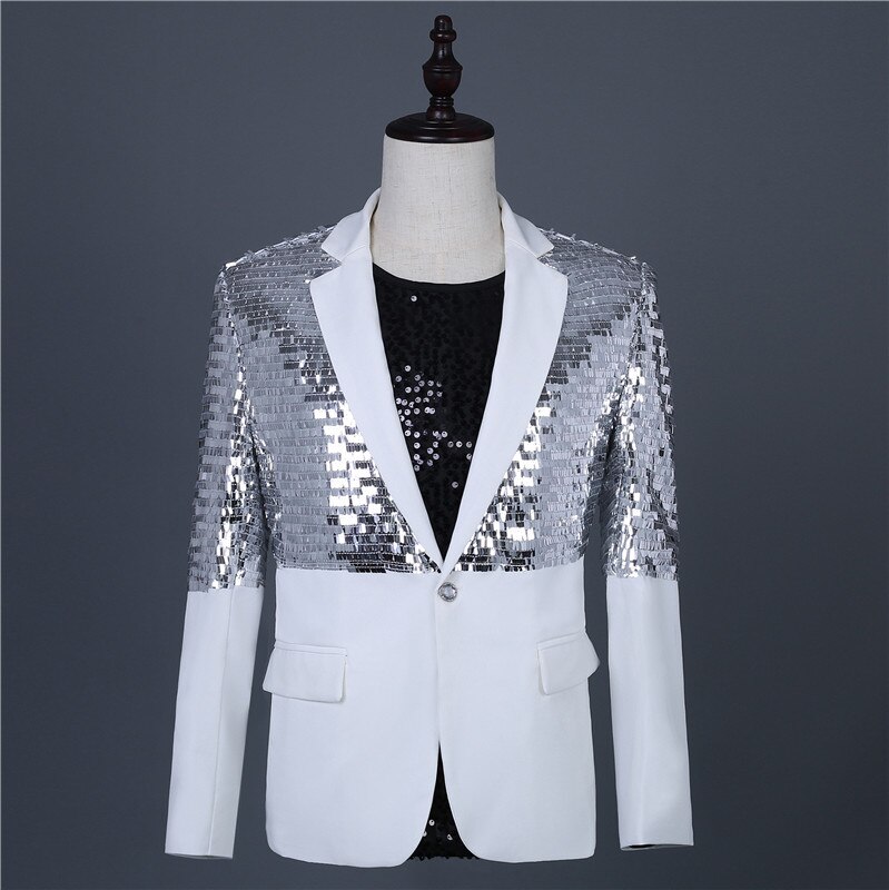 male singer sequin costume coat magician host stag... – Grandado