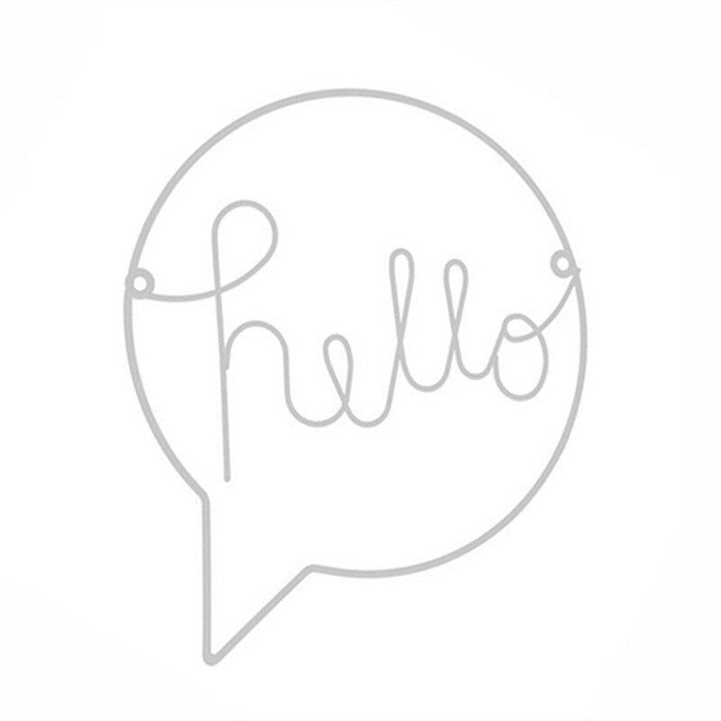 Nordic Style Iron Hello Sign Wall Art Nursery Deco... – Grandado