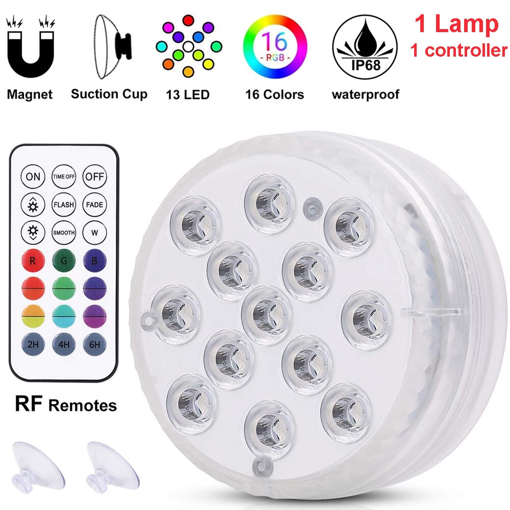 13 LED RGB Submersible Light Remote Controlled Und... – Vicedeal