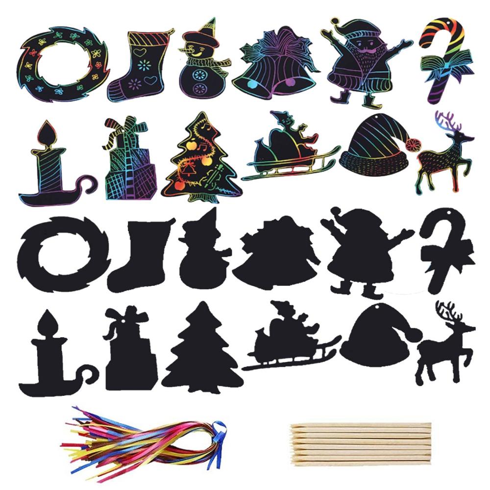 24PCS Scratching Card Rainbow Color Christmas Tree... – Grandado