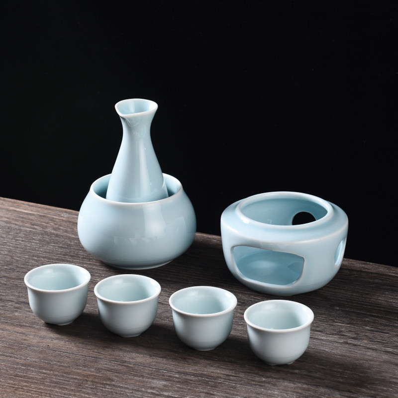 Cool Ceramic 4 Cup Wine Pot Set Vintage Ceramic Sa... – Grandado