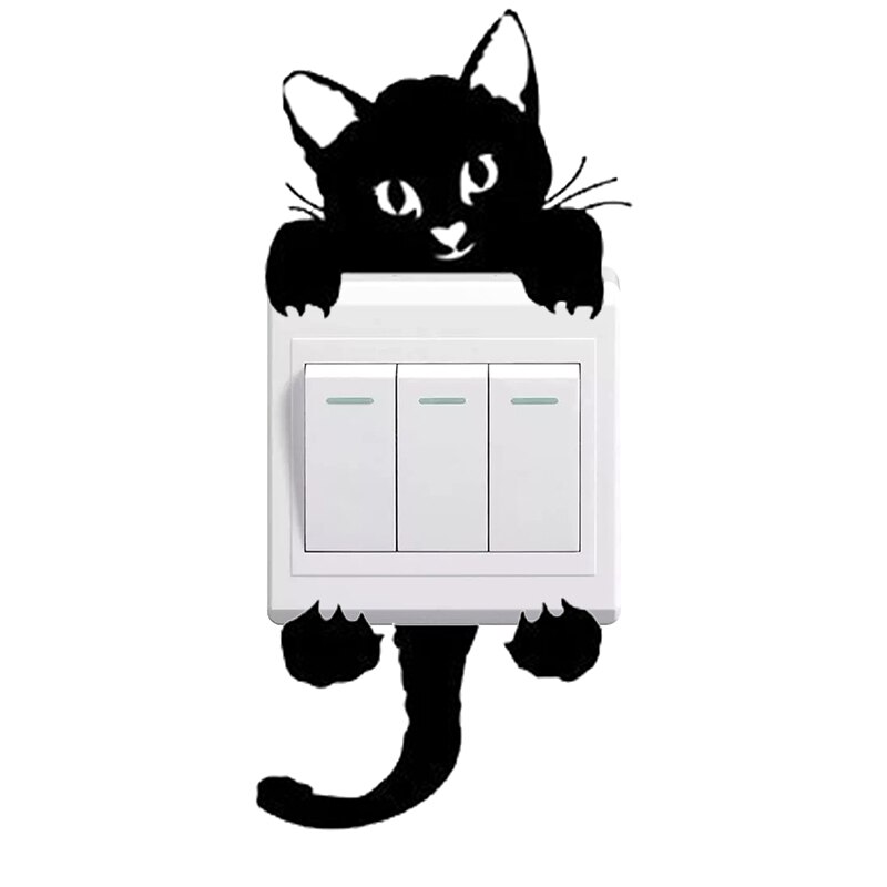 Kitten Living Room Bedroom Wall Switch Stickers Pr... – Grandado