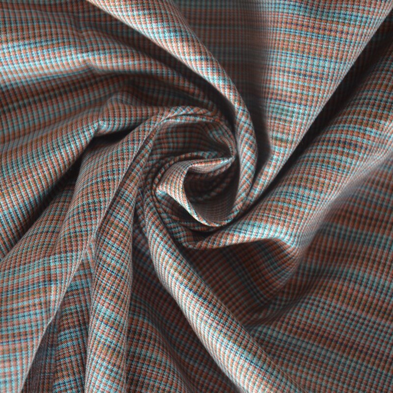 Pure Zijde Dupion Stof Oranje Groen Plaid Stof Zij... – Vicedeal