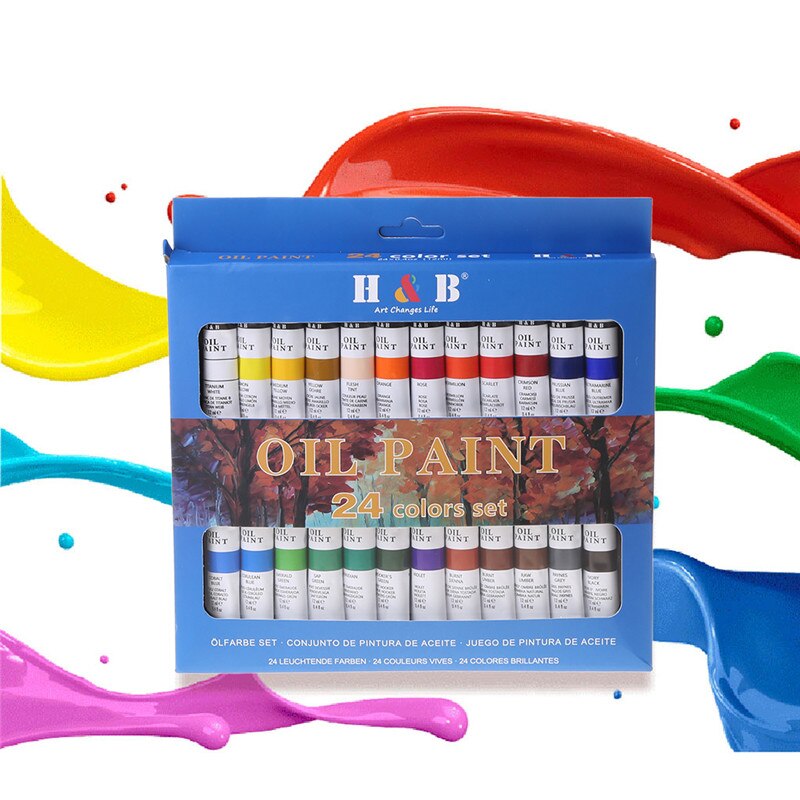 12ml 24 Colors Oil Painting Paint Drawing Pigment ... – Vicedeal