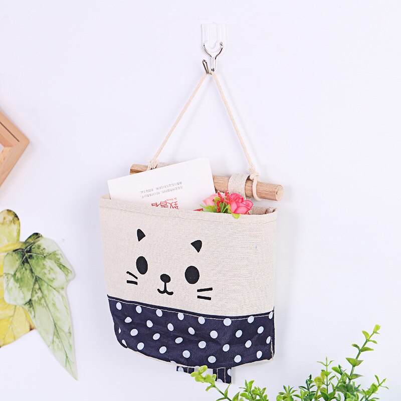 Cotton and linen fabric wall storage bags sundry b... – Vicedeal