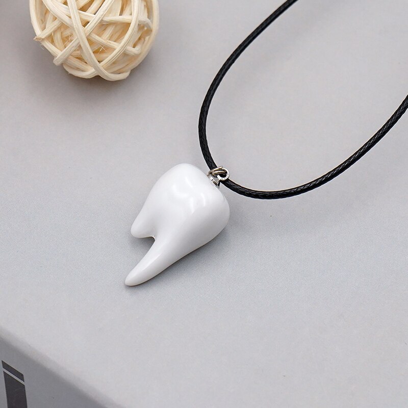 Tooth Shape Necklace Bracelet Couple Tooth Gem Dec... – Grandado