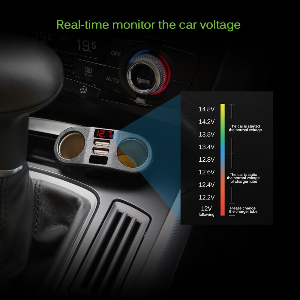 Autolader Dual USB Lage Power Intelligente Chip Dr... – Grandado