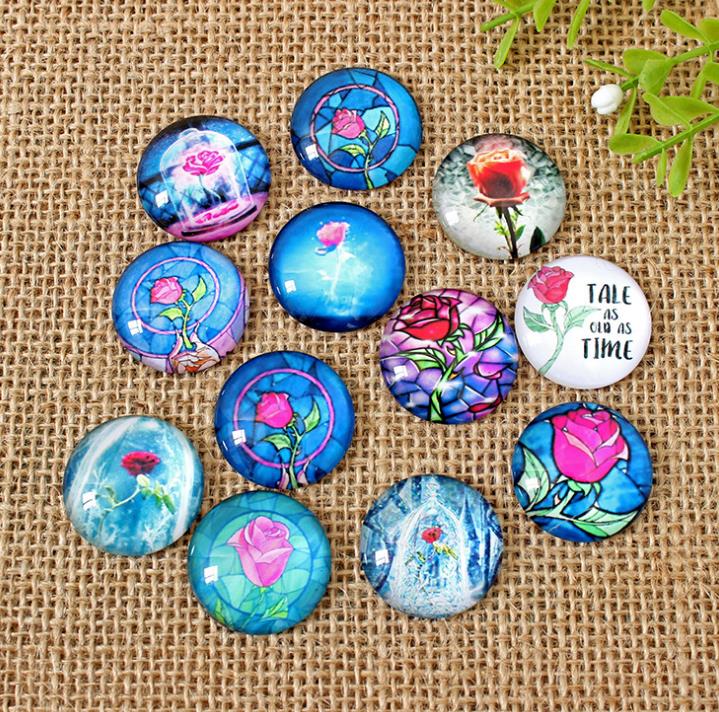 Mixed Color rose Flower Pattern Mosaic Printed Gla... – Grandado