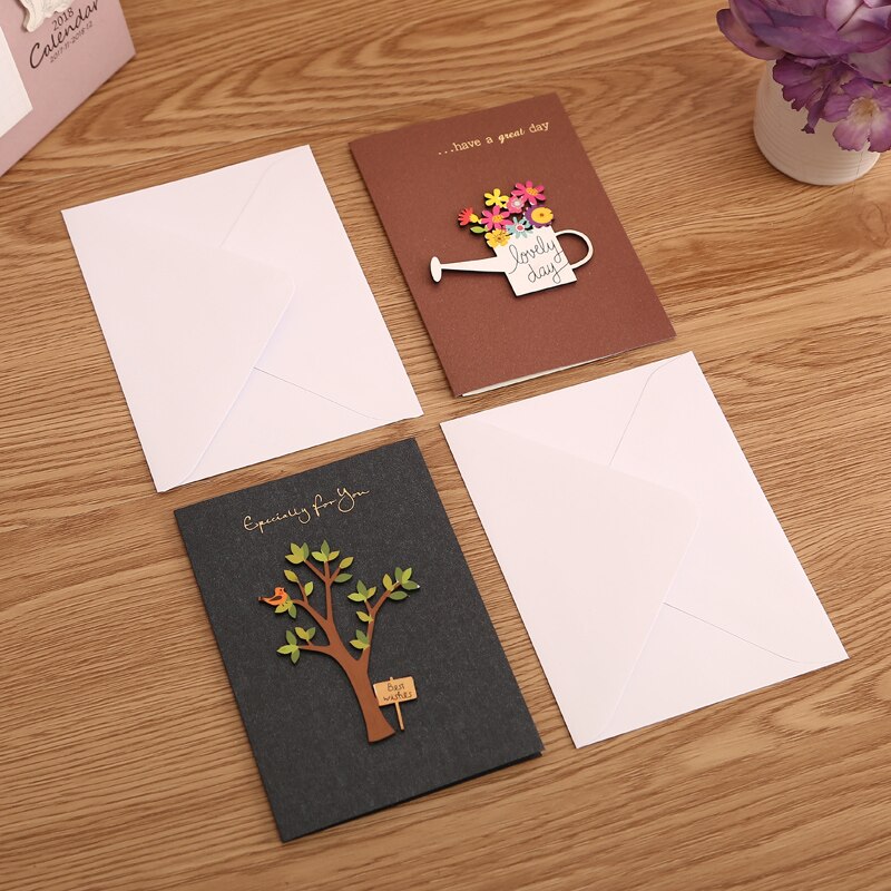 Pack of 9 3D Retro Flowers Blank Greeting Cards wi... – Grandado