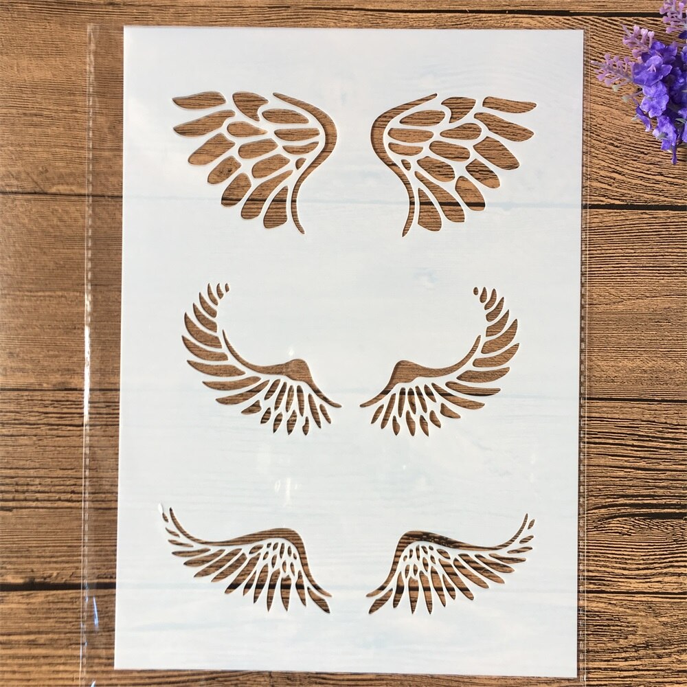1Pcs A4 Pair of Wings DIY Layering Stencils Wall P... – Vicedeal