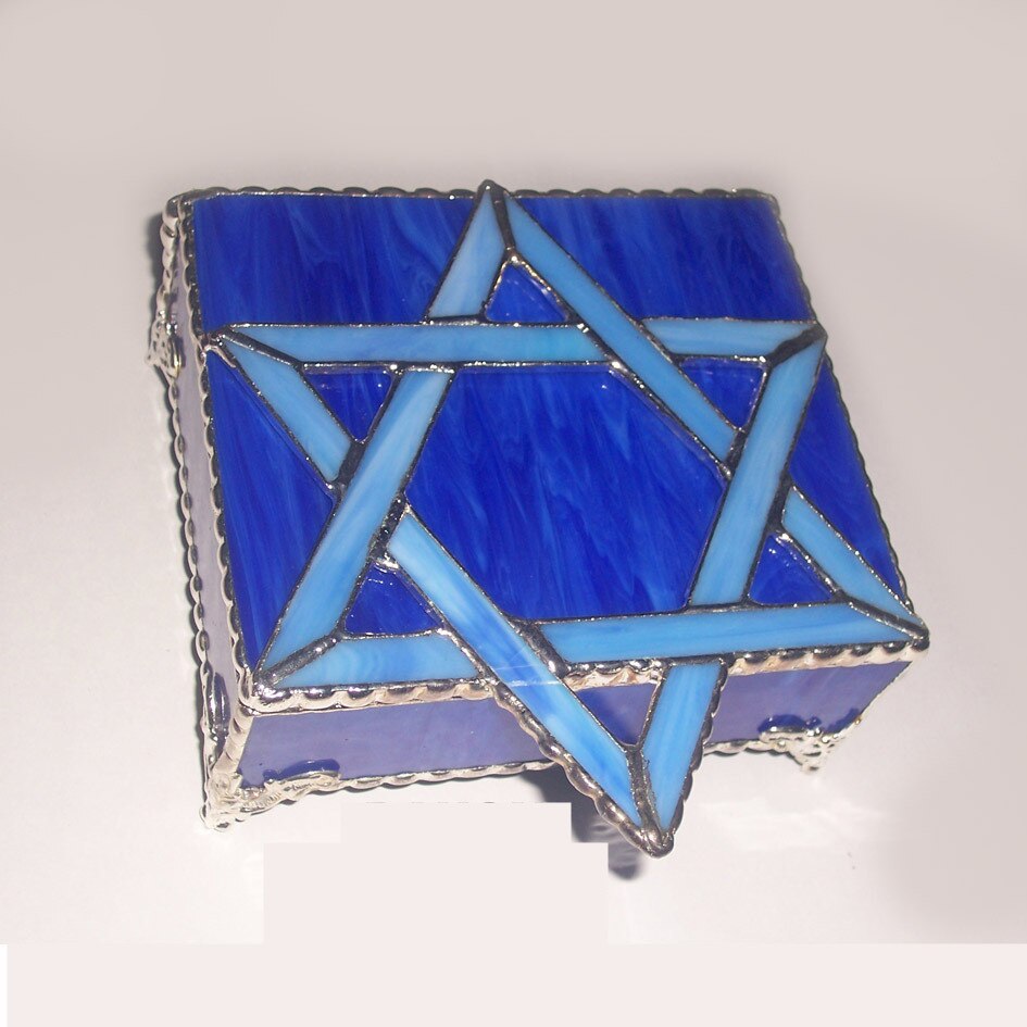 Colored Glass Jewel Box Jewish Series David Star J... – Grandado