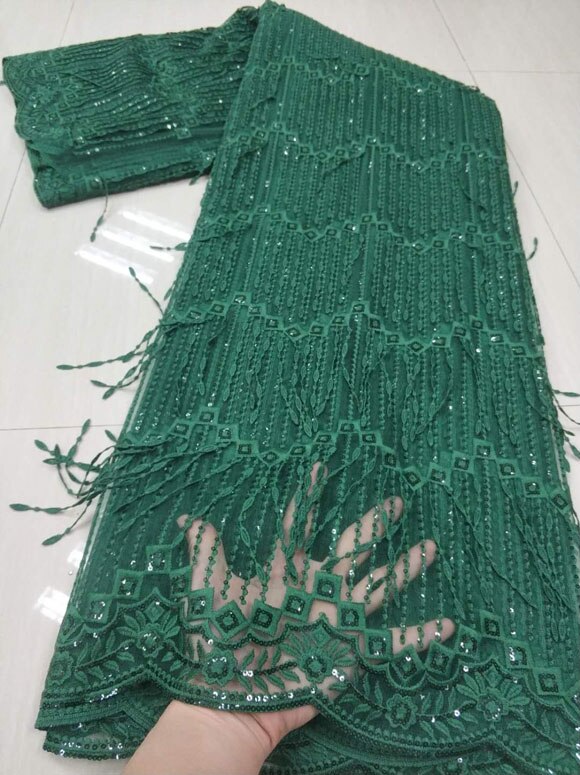 African Laces Fabrics With Sequins Nigerian French... – Grandado