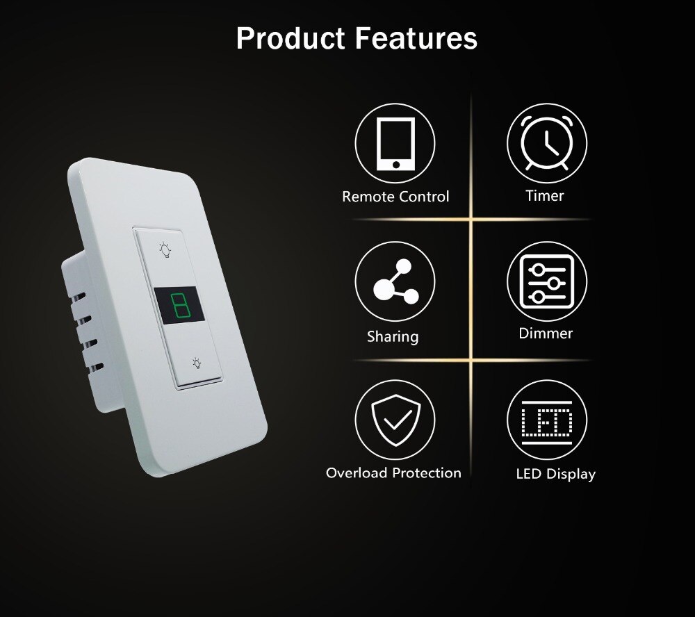 Zemismart Tuya WiFi US Dimmer Switch 110V 120V for... – Vicedeal