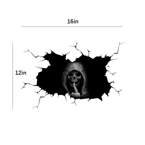 Happy Halloween Silent Skull Wall Sticker PVC Self... – Vicedeal