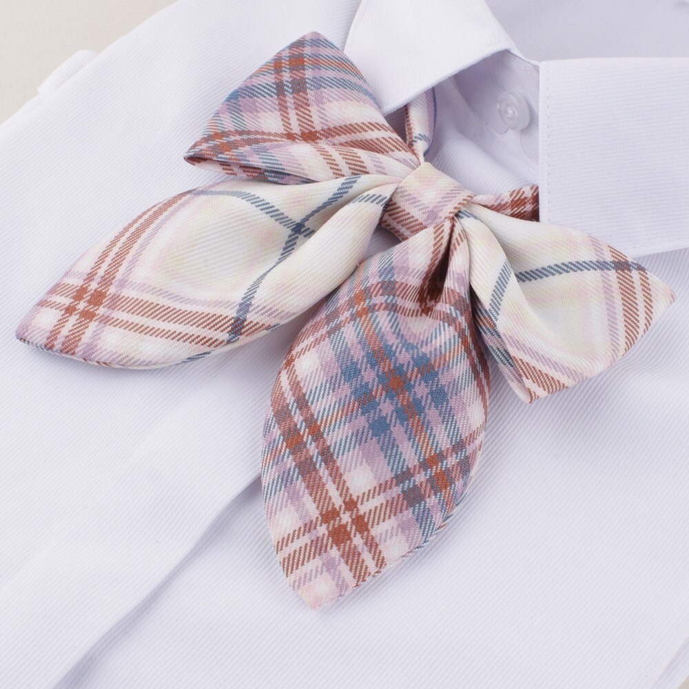Linbaiway Women Girls Bow Ties Striped Plaid Butte... – Grandado