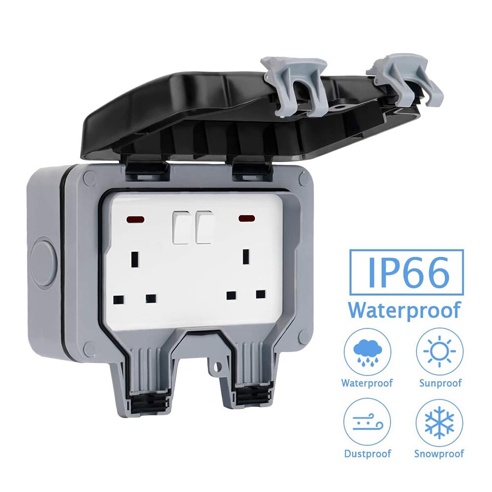 IP66 Waterproof Weatherproof Outdoor Wall Power So... – Grandado