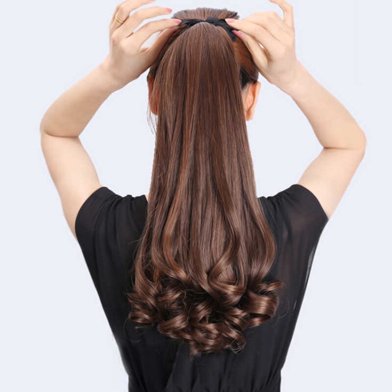 Long Straight Drawstring Ponytail Clip In Syntheti... – Vicedeal