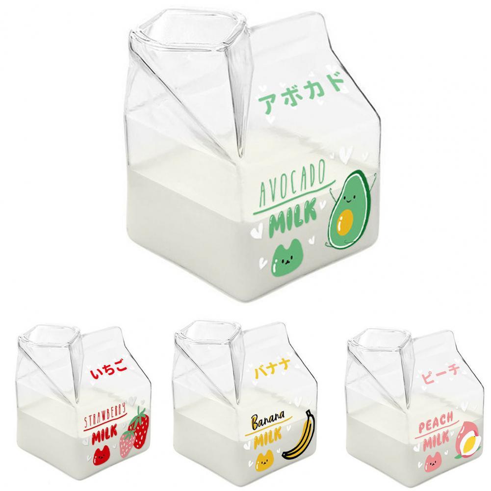 400ML Clear Glass Milk Box Water Bottle Reusable J... – Vicedeal