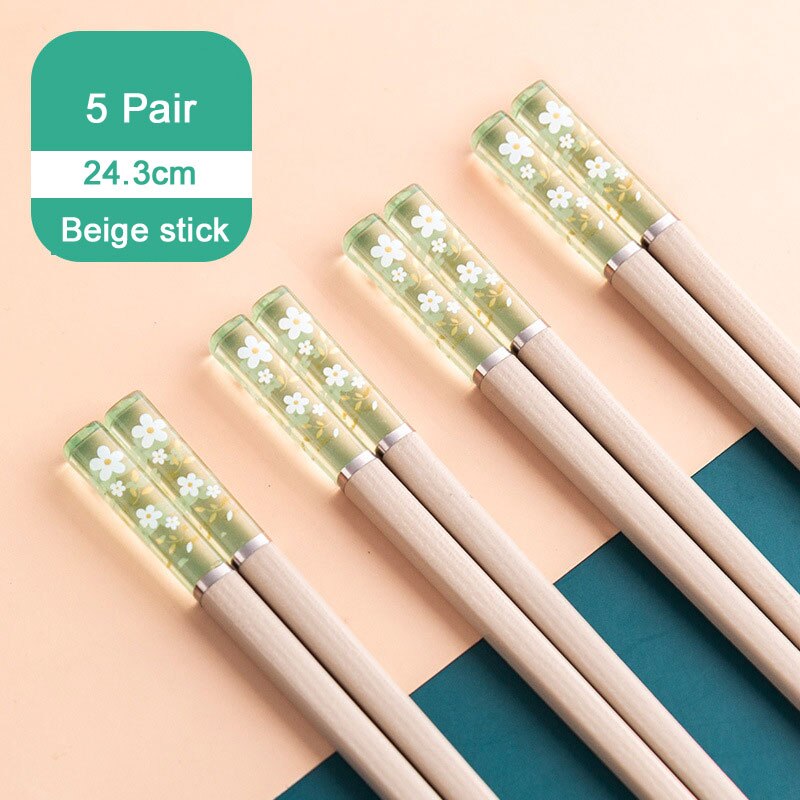 Five Pairs Printed Sushi Sticks Mildew Proof Amber... – Vicedeal