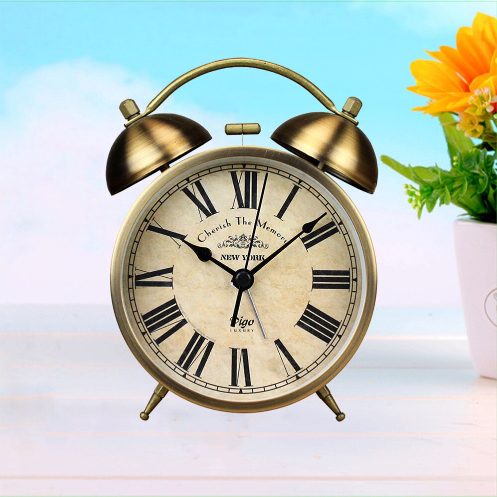 1PC Retro Round Desktop Clock Bell Small Alarm Clo... – Vicedeal