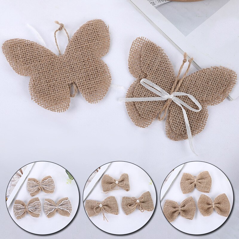 1Pc Burlap Bow Vintage Natural Jute Burlap Hessian... – Grandado