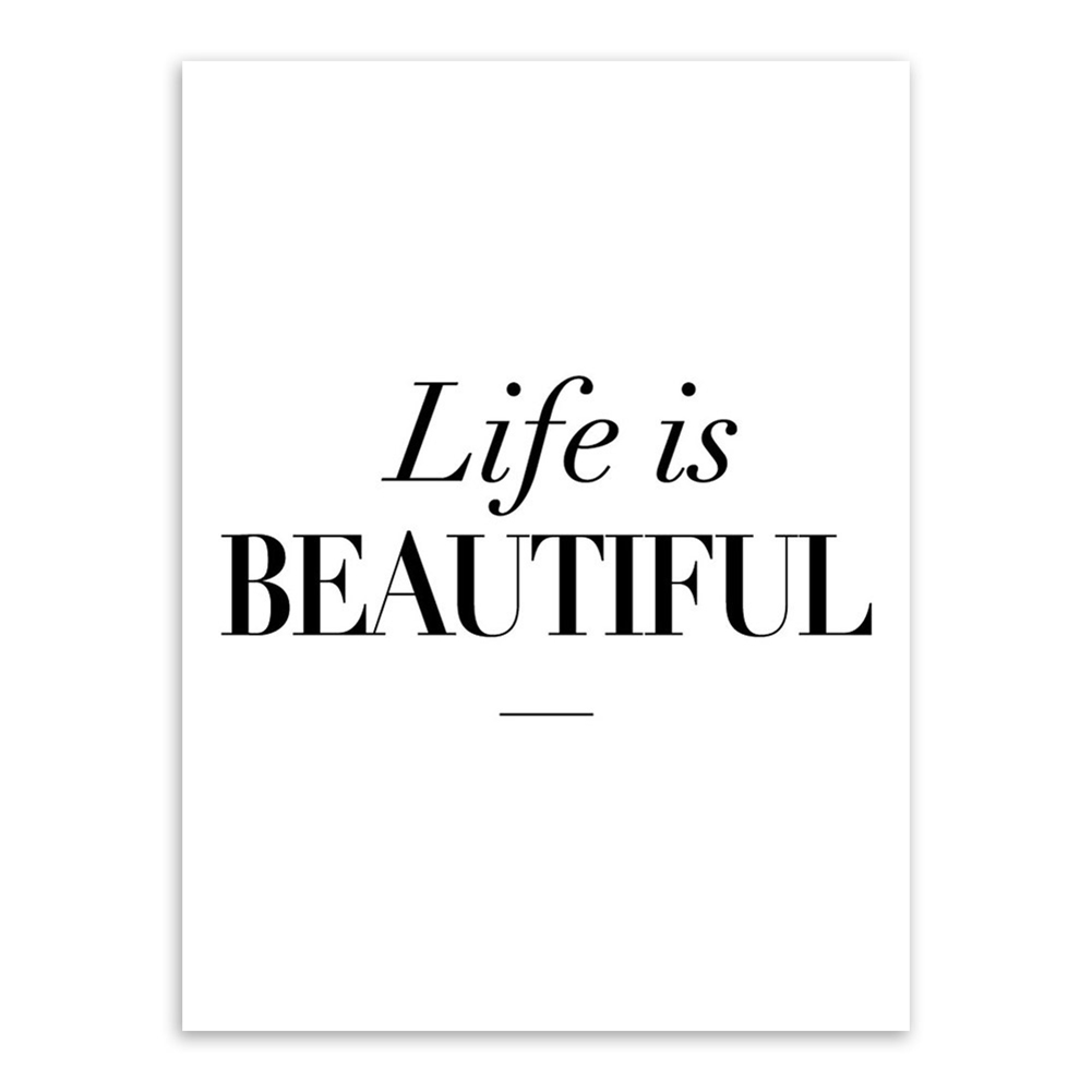 Nordic Decoration Life is Beautiful Wall Art Canva... – Grandado