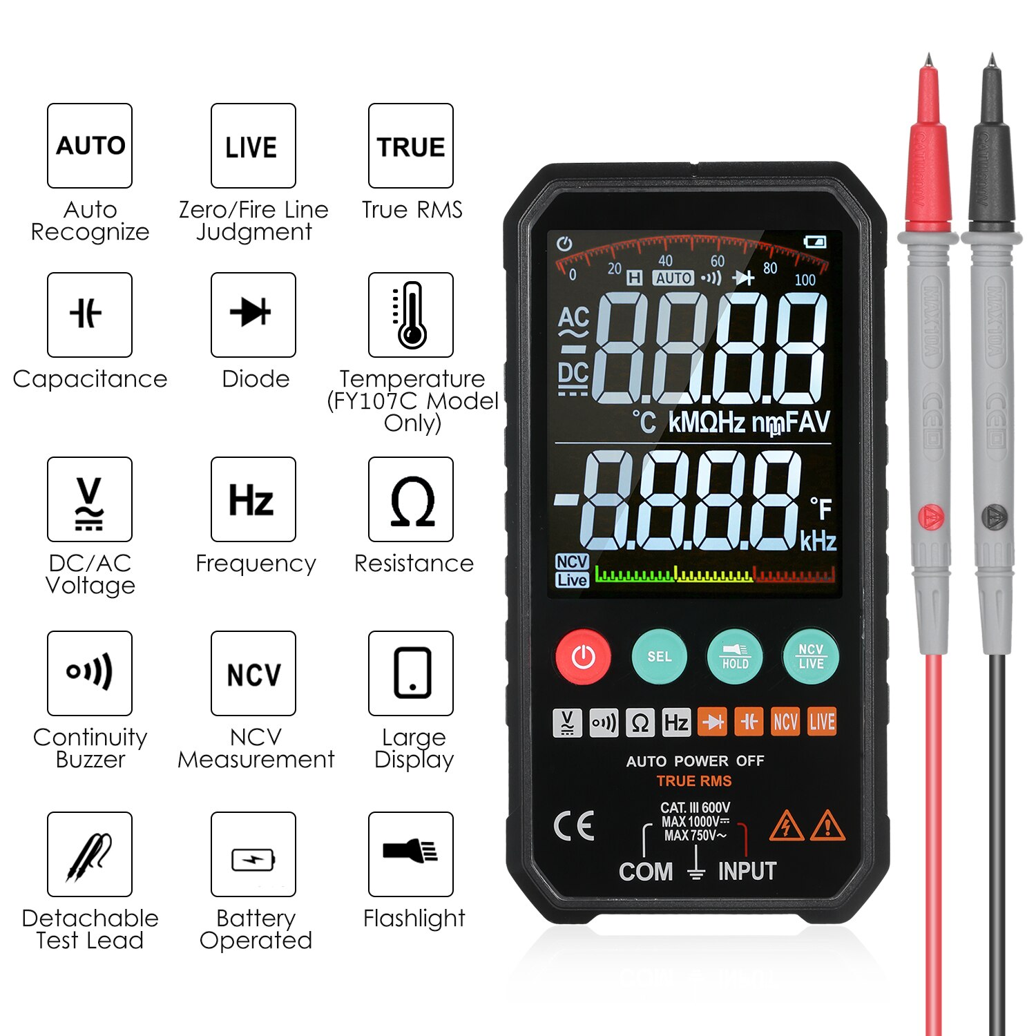 Digital Multimeter 6000 Counts True RMS Universal ... – Grandado