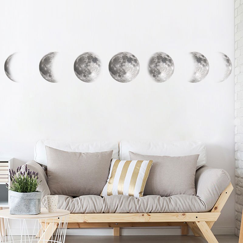 Lunar Phases Wall Sticker For School Home Decorati... – Grandado