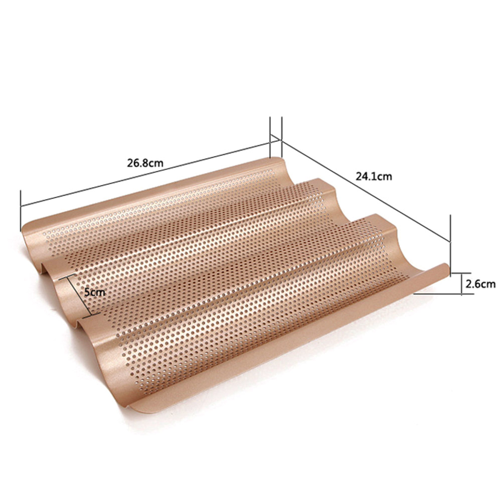 3 Slots Non Stick French Bread Loaf Baguette Mold ... – Grandado
