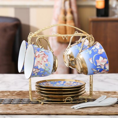 4 st/set lyx porslin ben vintage guld kaffekopp up... – Grandado