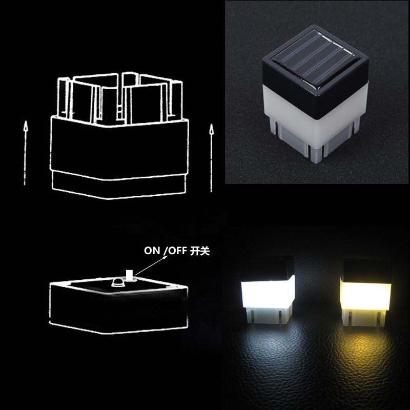 Outdoor Solar Powered Fence Post Pool LED Square-L... – Grandado