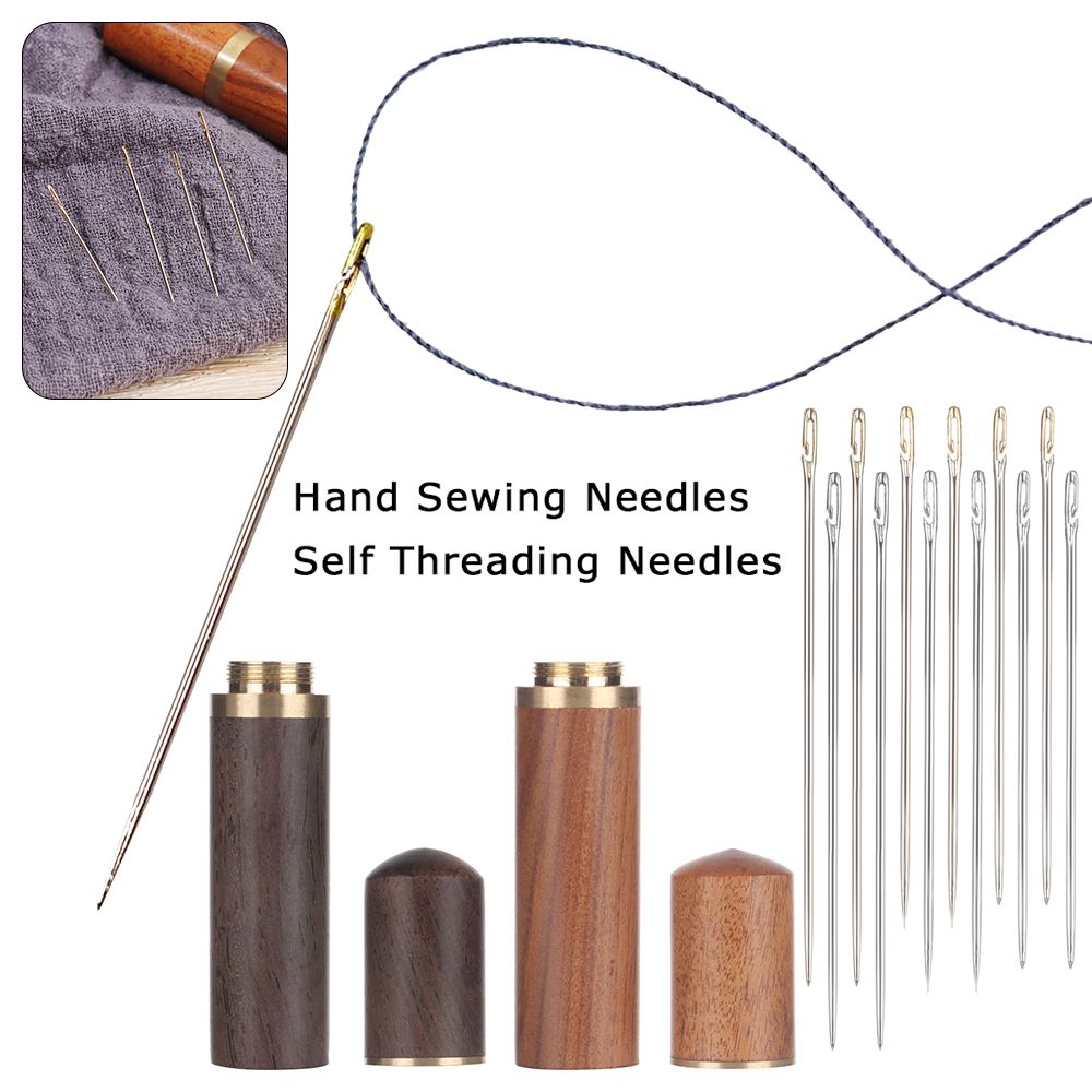 Stainless Steel DIY Crafts Wooden Needle Case Embr... – Grandado